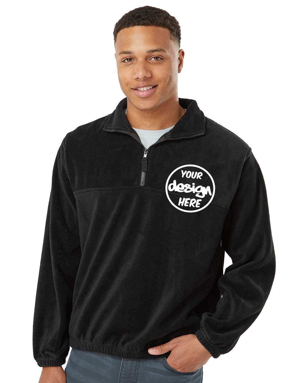 Ink Stitch Custom Your Own Logo Texts Stitching Polar Fleece Quarter ...