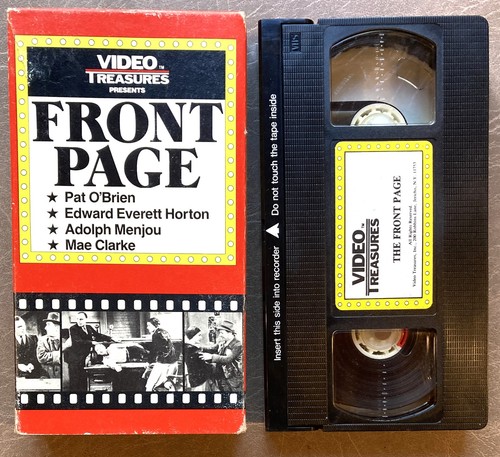 VHS VIDEO TREASURES Presents FRONT PAGE 1930s Movies O'Brien, Horton ...