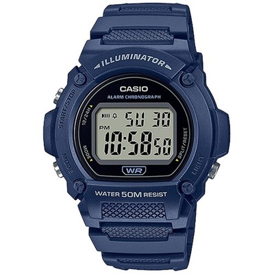 Mens Wristwatch CASIO W-219H-2AVCF Silicone Blue Chrono Alarm Sub 50mt ...
