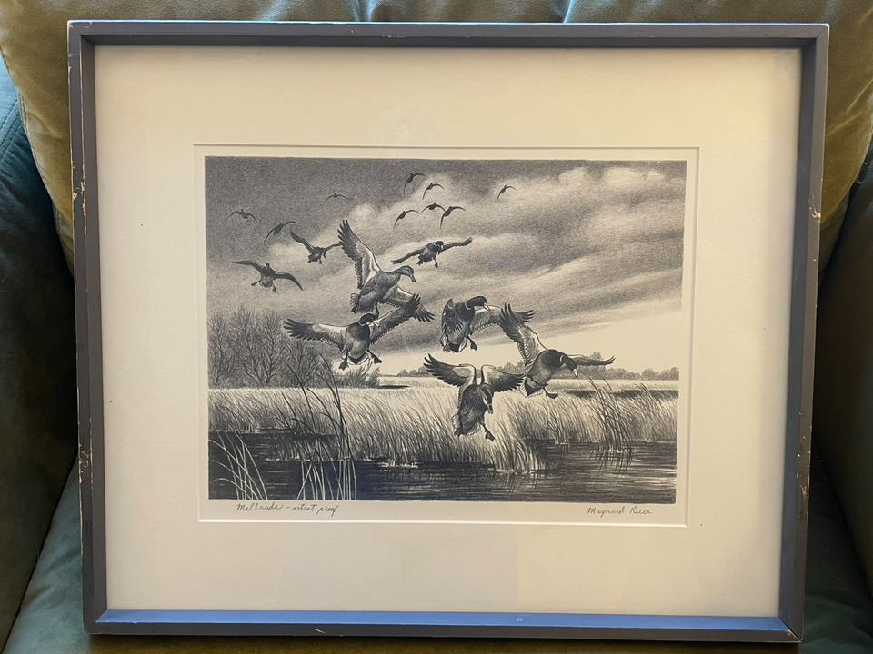 TWO Rare Maynard Reece “Mallards” Hand-Signed Artist Proof Orig ...