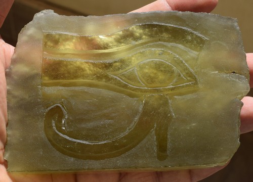 Libyan Desert glass-Eye of Horus-364 grams-Hand carved-Egypt-asteroid ...