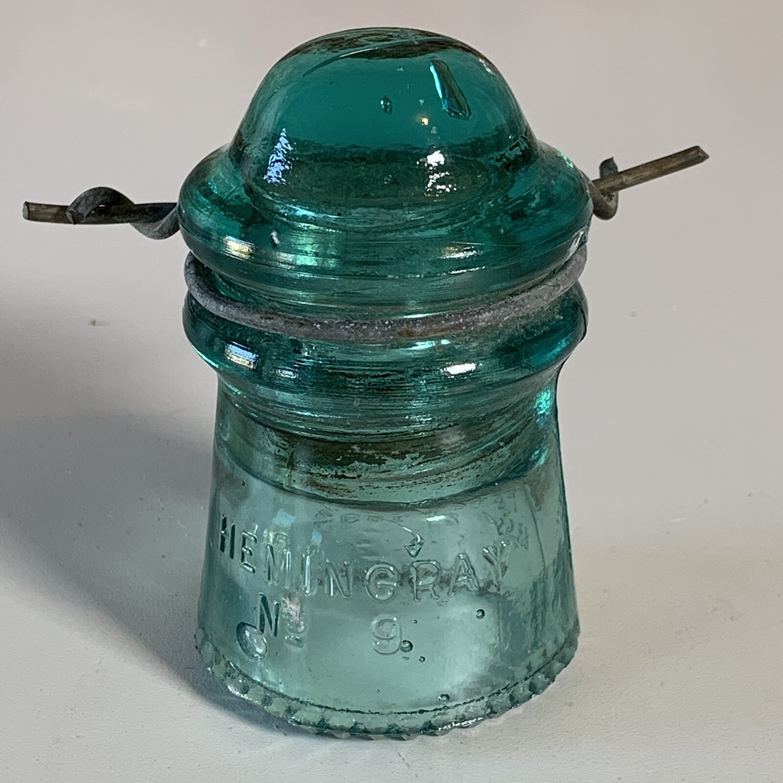 Vintage Hemingray No. 9 Blue Glass Insulator May 2, 1893 Patent Date, W ...