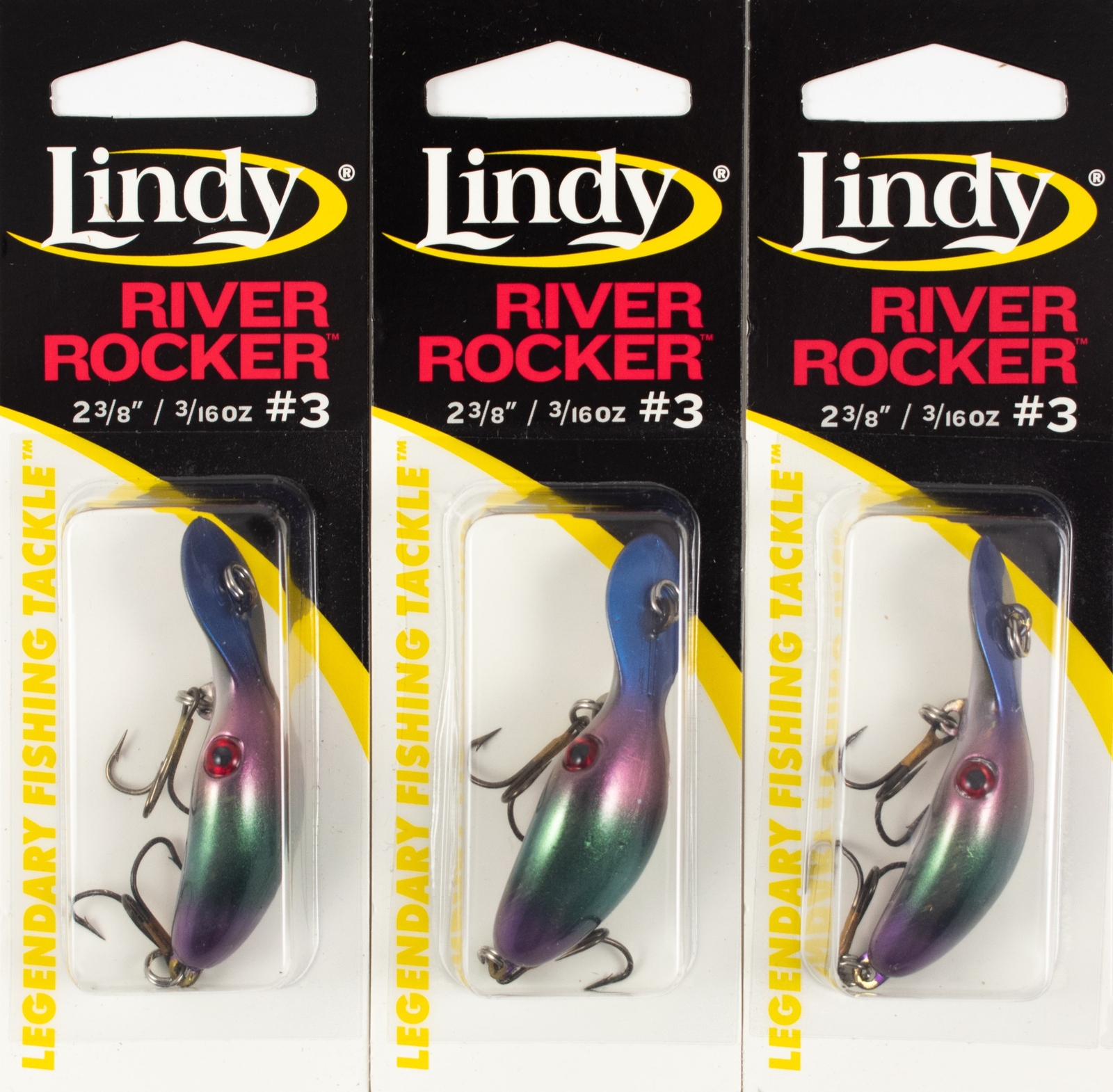 (LOT OF 3) LINDY RIVER ROCKER #3 2-3/8" 3/16OZ LRR324 CHAMELEON B9125 ...