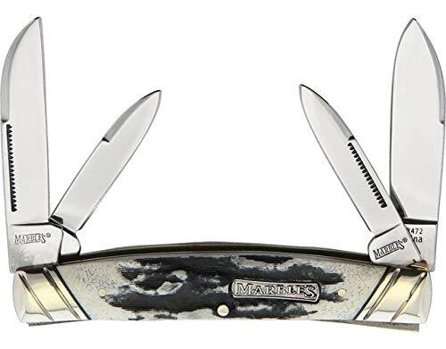 Marbles MR472 Black Stag 4 Blade Congress Folding Pocket Knife | eBay