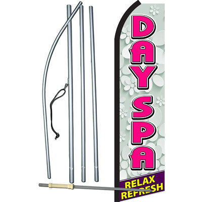 Day Spa Flag with Flag Pole and Spike | eBay