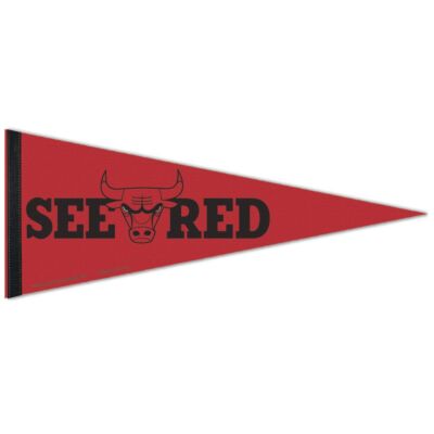 CHICAGO BULLS SEE RED ROLL UP PREMIUM FELT PENNANT 12"x30" NEW WINCRAFT ...