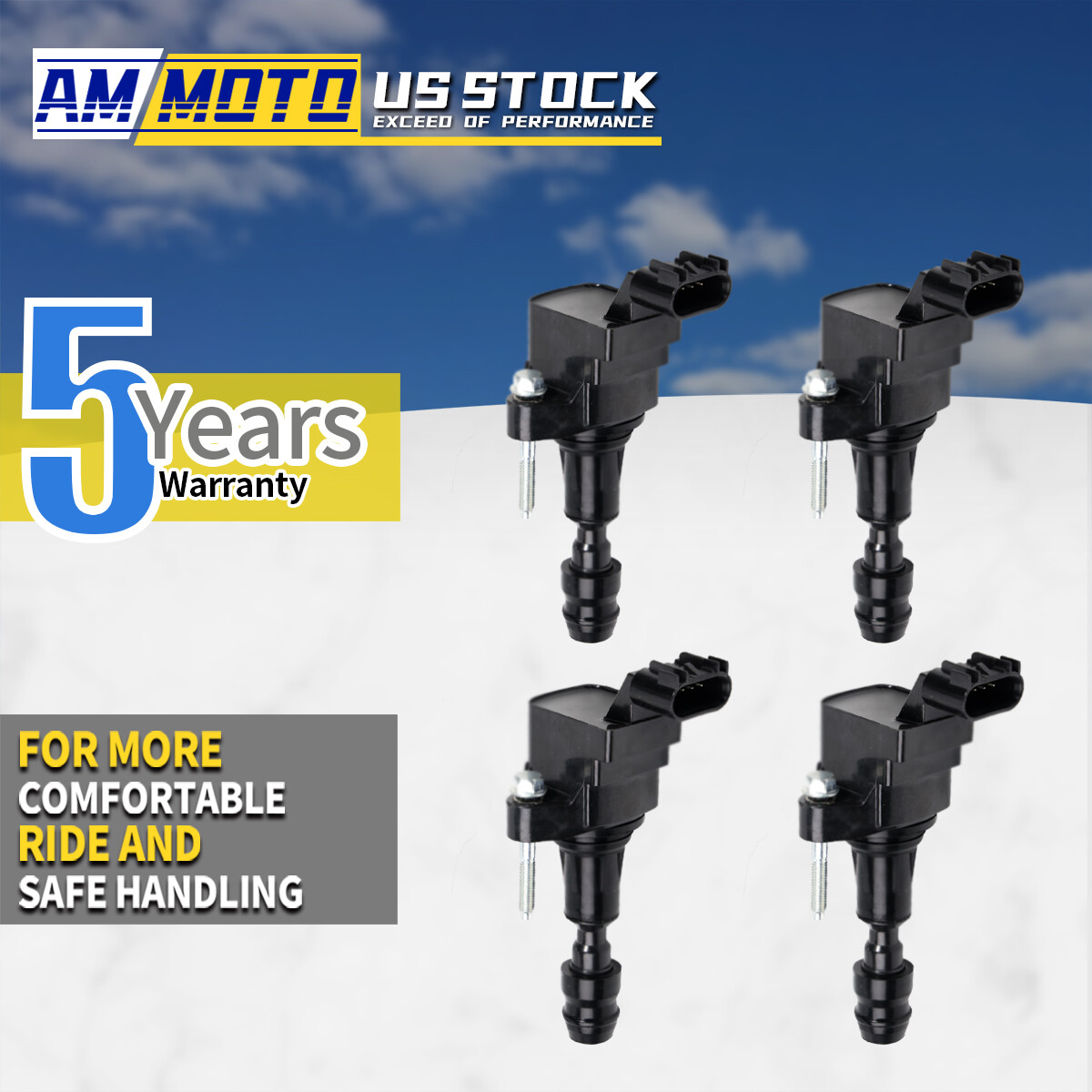Set Of 4X Ignition Coils For Chevy Malibu GMC Buick Pontiac Saturn 2.4L ...