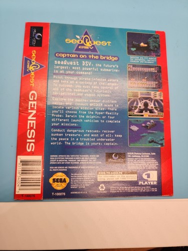 seaQuest DSV (Sega Genesis, 1994) for sale online | eBay