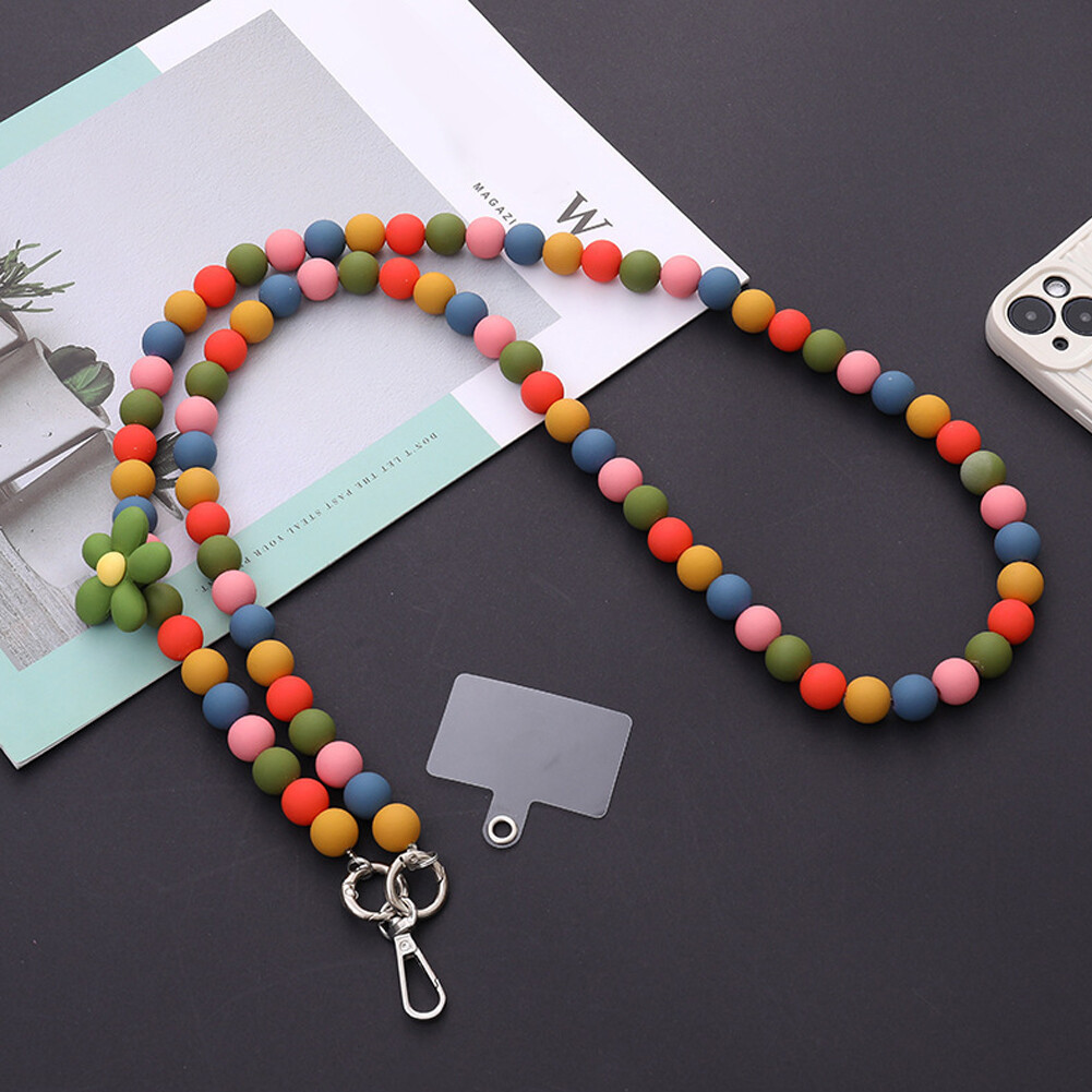 Anti Lost Beaded Phone Chain Wrist Strap Gift Pendant With Lanyard ...