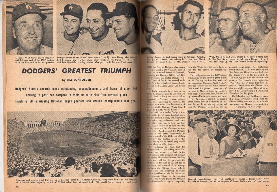 1960 Sports Review Baseball magazine Nellie Fox Aparicio Chicago White ...