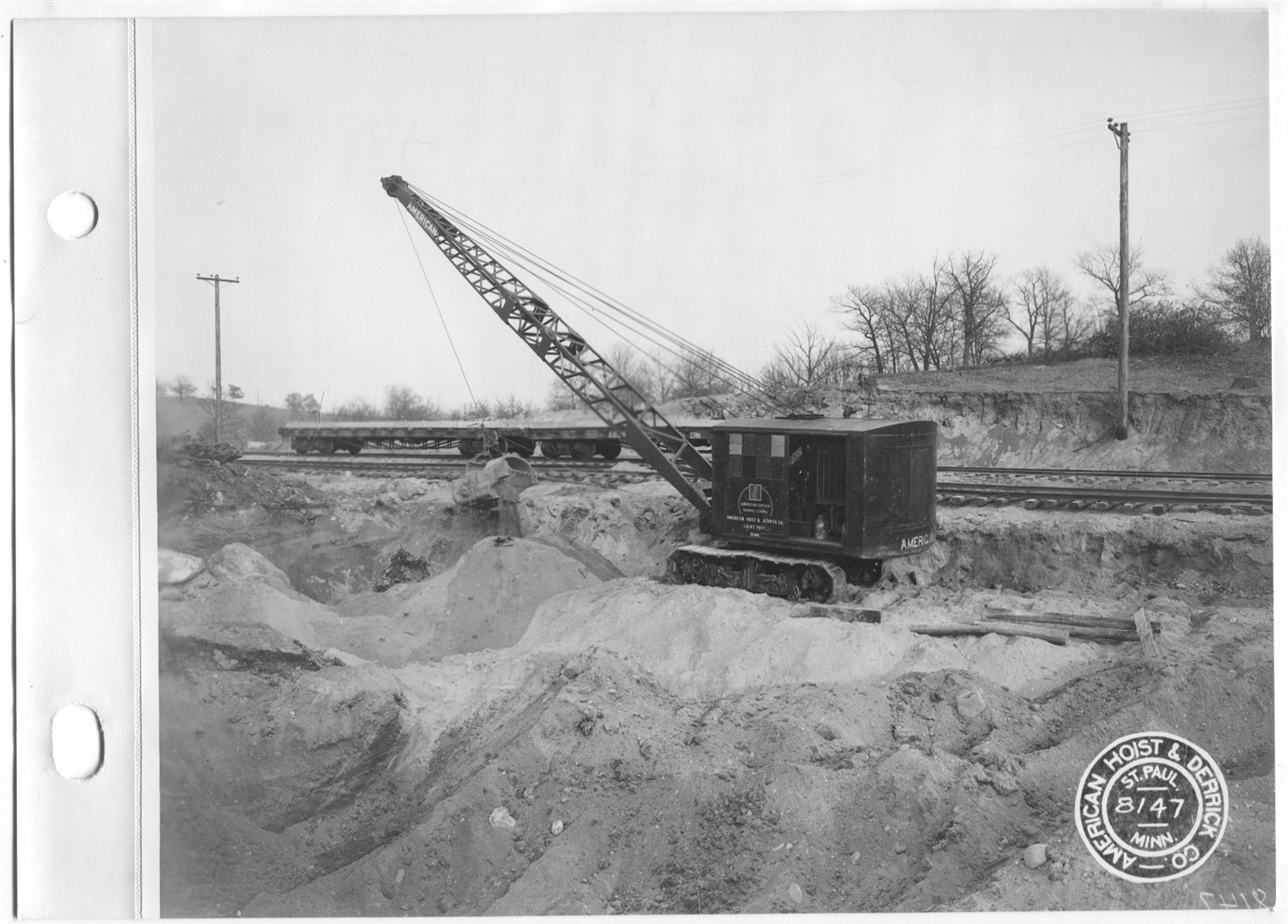 2 Vintage American Hoist Gopher Shovel Crane load Great Northern ...