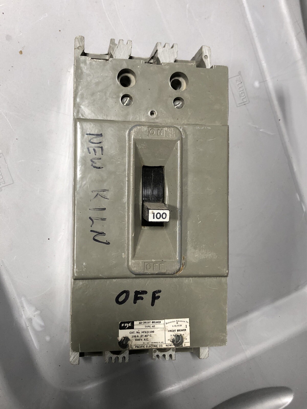 FPE 100 Amp Circuit Breaker HF631100 100A 600 VAC 3 Pole Phase F Frame ...