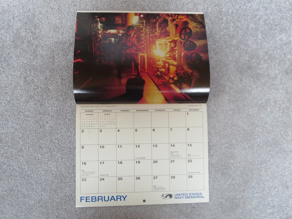 U.S. Navy Memorial 1992 Calendar - 12 Month - "Navy Vessels" Military ...