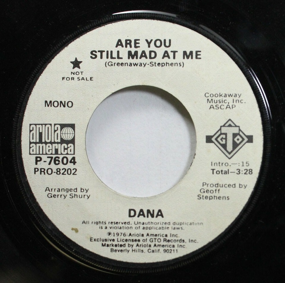 Soul Promo 45 Dana - Are You Still Mad At Me / Are You Still Mad At Me ...