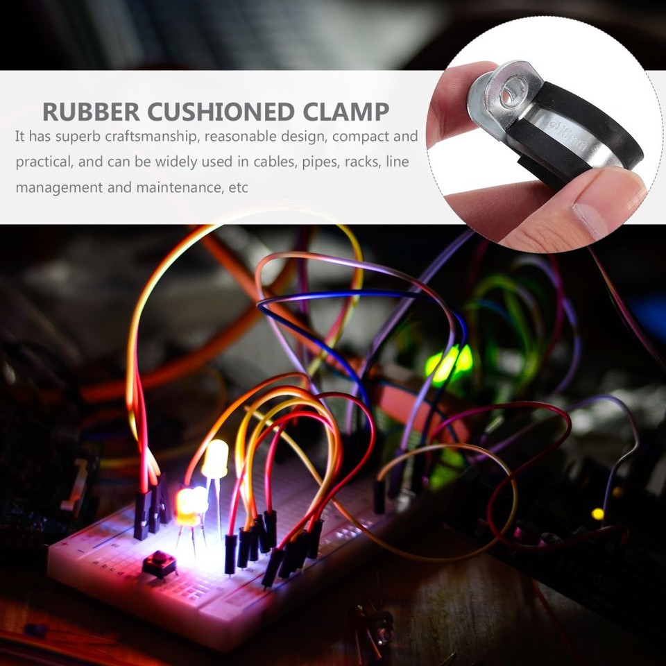 42 Pcs Pipe Clamp Cable Clips Assortment Kit Stainless Steel Clamps ...