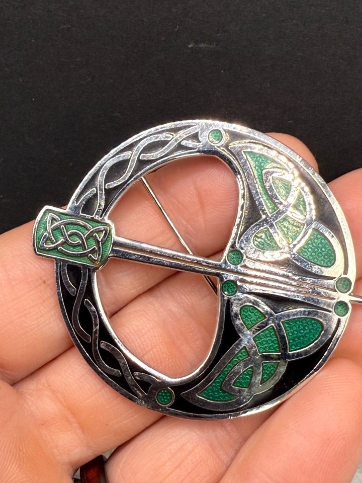 Vintage Celtic Brooch Penannular Knot Pin Irish Signed | eBay