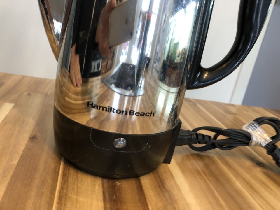 Hamilton Beach Stainless Coffee Pot Percolator 12 Cup Model 40616 Type ...
