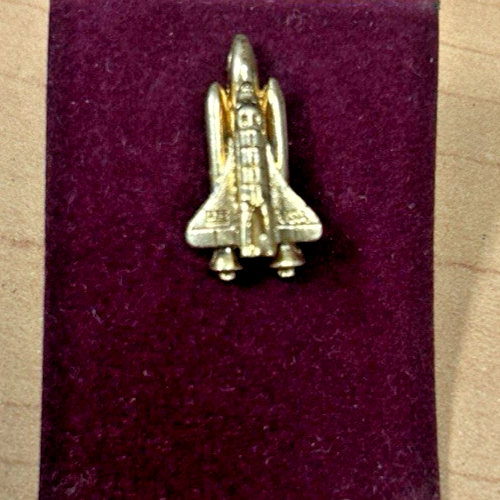 Vintage Small Goldtone NASA Space Shuttle Rocket Lapel Hat Pin Tie Tac ...