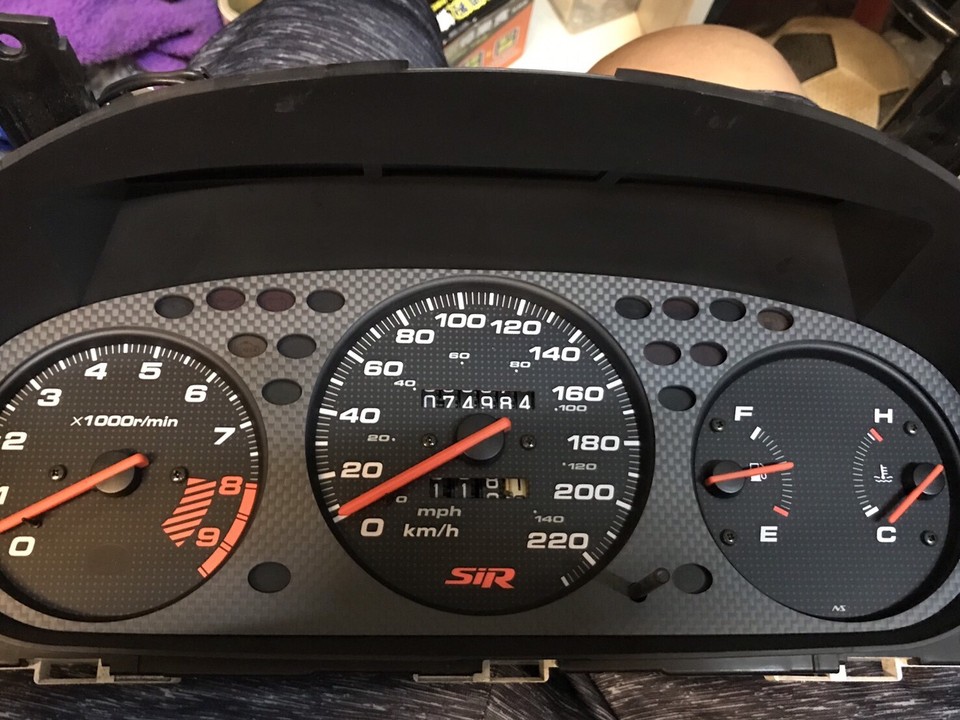 Straight Line 96 00 Civic Cluster Carbon Fiber bezel Ek Ek9 SiR Si Em1 ...