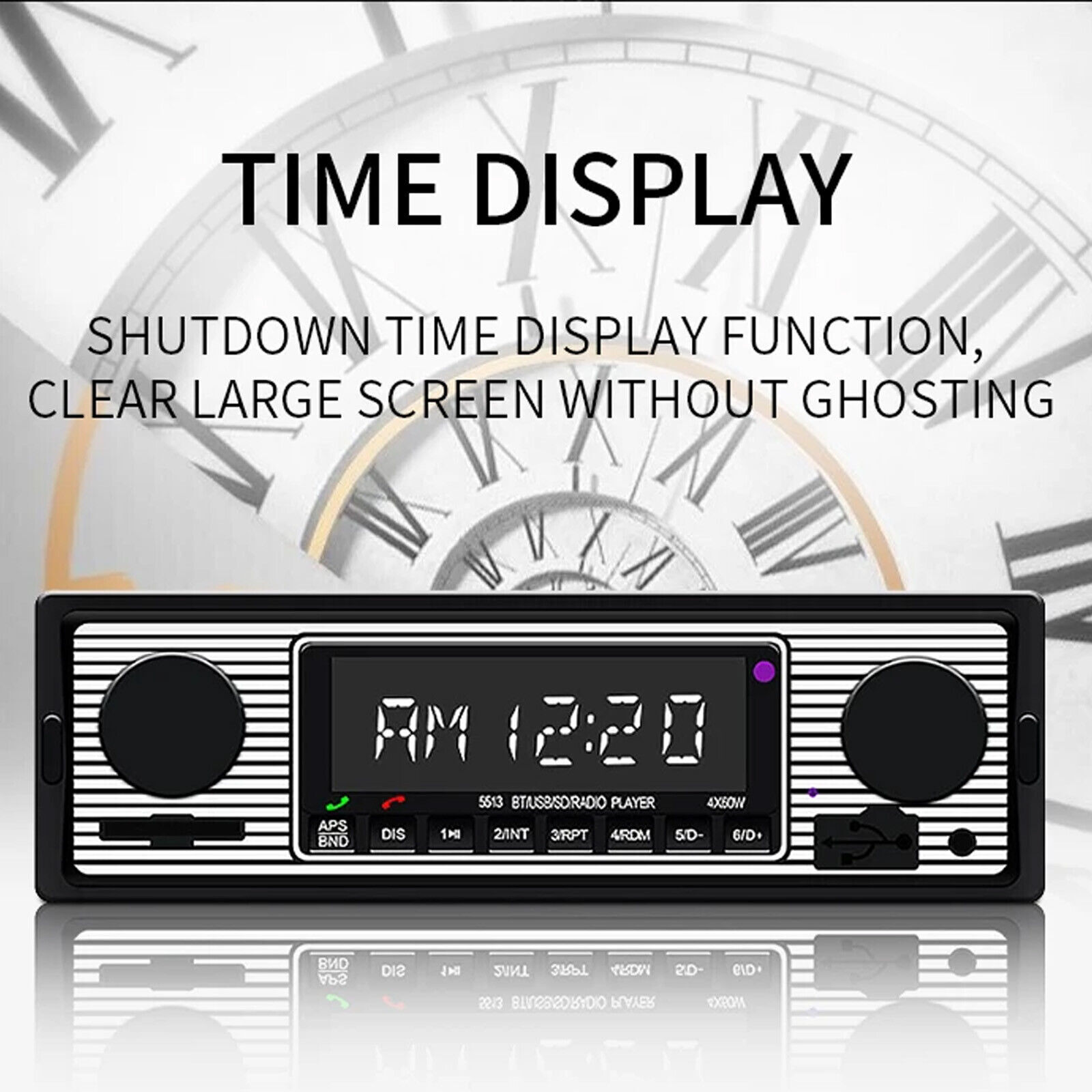 Bluetooth Vintage Car FM Radio MP3 Player USB Classic Stereo Audio ...