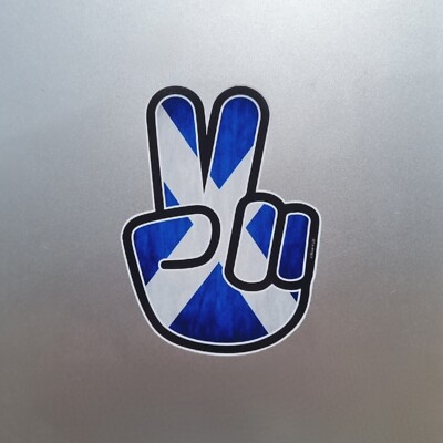 Scotland Scottish Flag Peace Hand Vinyl Sticker For Car Helmet Laptop ...