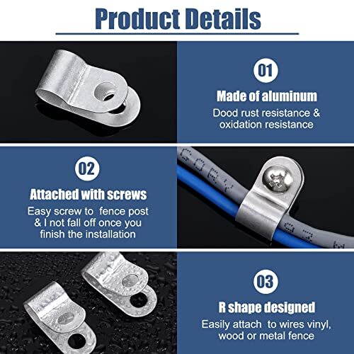 60Pcs Fence Wire Clamps Cattle Panel Clips w/ Screws for Vinyl Wood ...