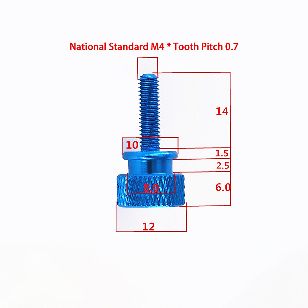 M4x14mm Hand Thumb Screw Mesh Knurled Colourful Aluminum Alloy With ...