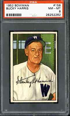 1952 Bowman #158 Bucky Harris - PSA 8 | eBay