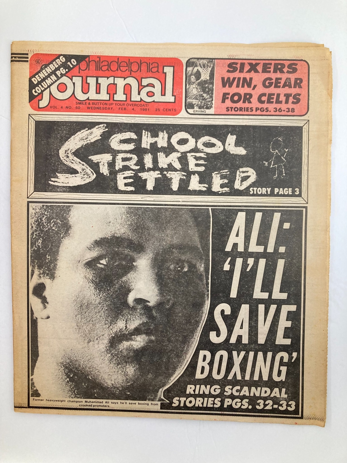 Philadelphia Journal Tabloid Febraury 4 1981 Vol 4 #50 Muhammad Ali ...