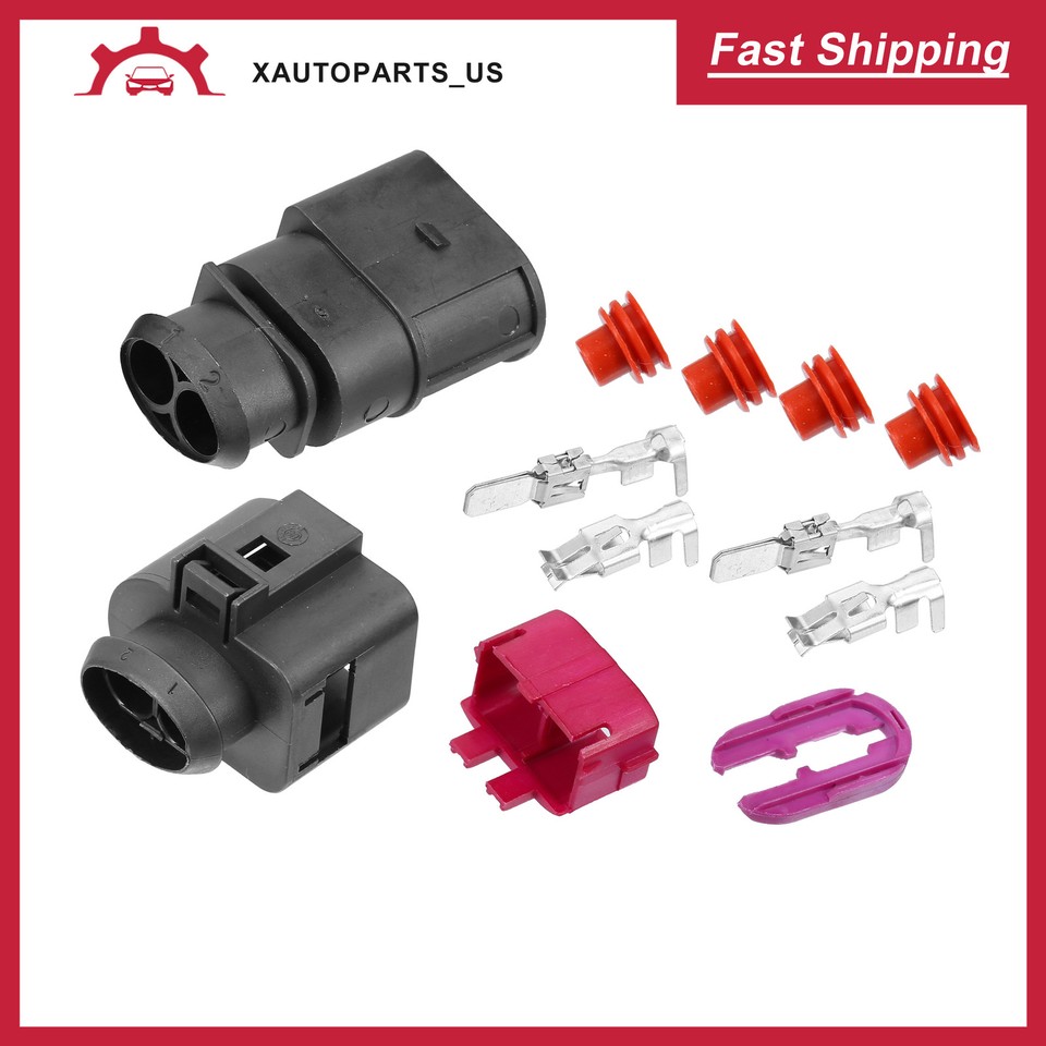 1J0973852/1J0973752 2 Pin Sealed Automotive Connector Set for VW for ...
