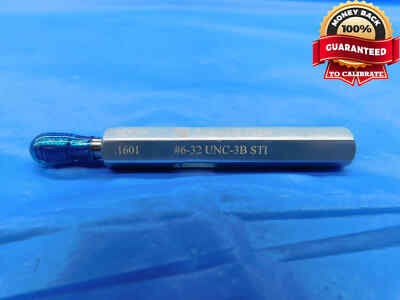 6 32 UNC 3B STI HELICOIL VERMONT THREAD PLUG GAGE #6 .138 GO ONLY PD ...