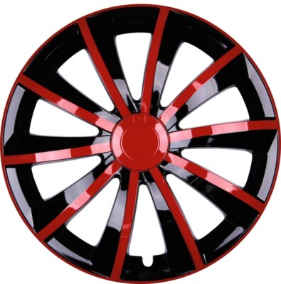 Hubcaps Set 'Gral' 16 INCH In Red / Black 4x PREMIUM DESIGN Hubcaps | eBay