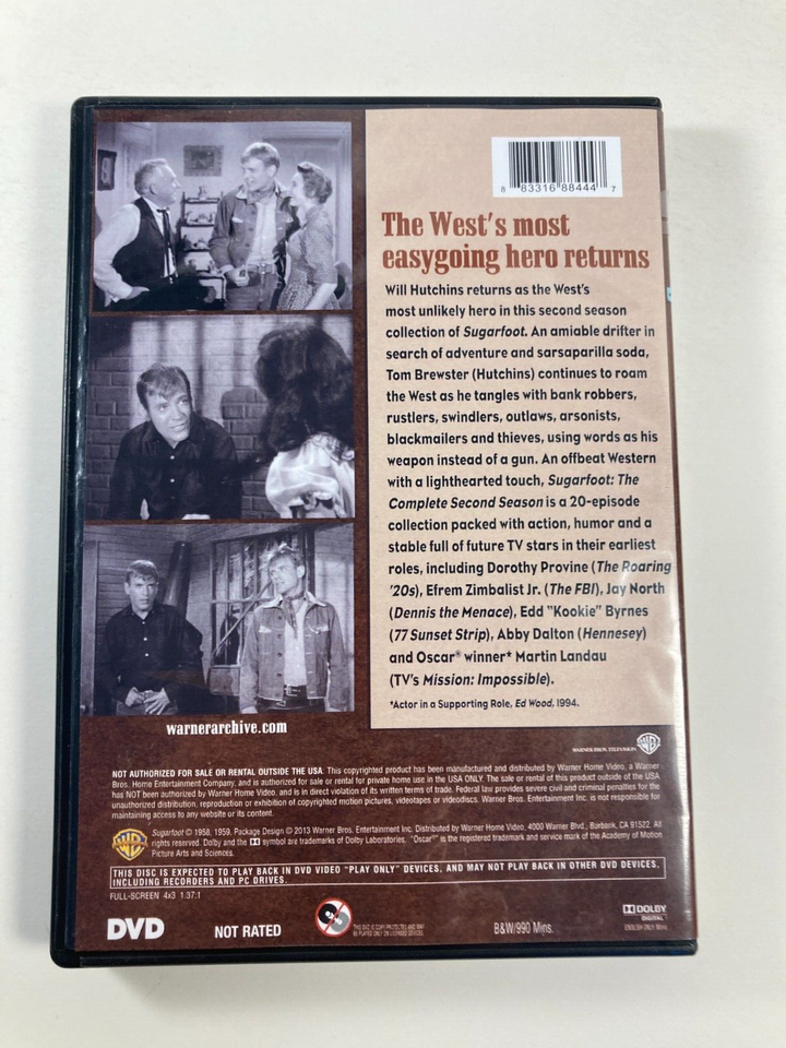 Sugarfoot: The Complete Second Season DVD Will Hutchins Nice ...