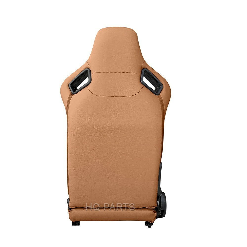 2 X TANAKA PREMIUM TAN PVC LEATHER RECLINABLE RACING SEATS FOR MUSTANG ...