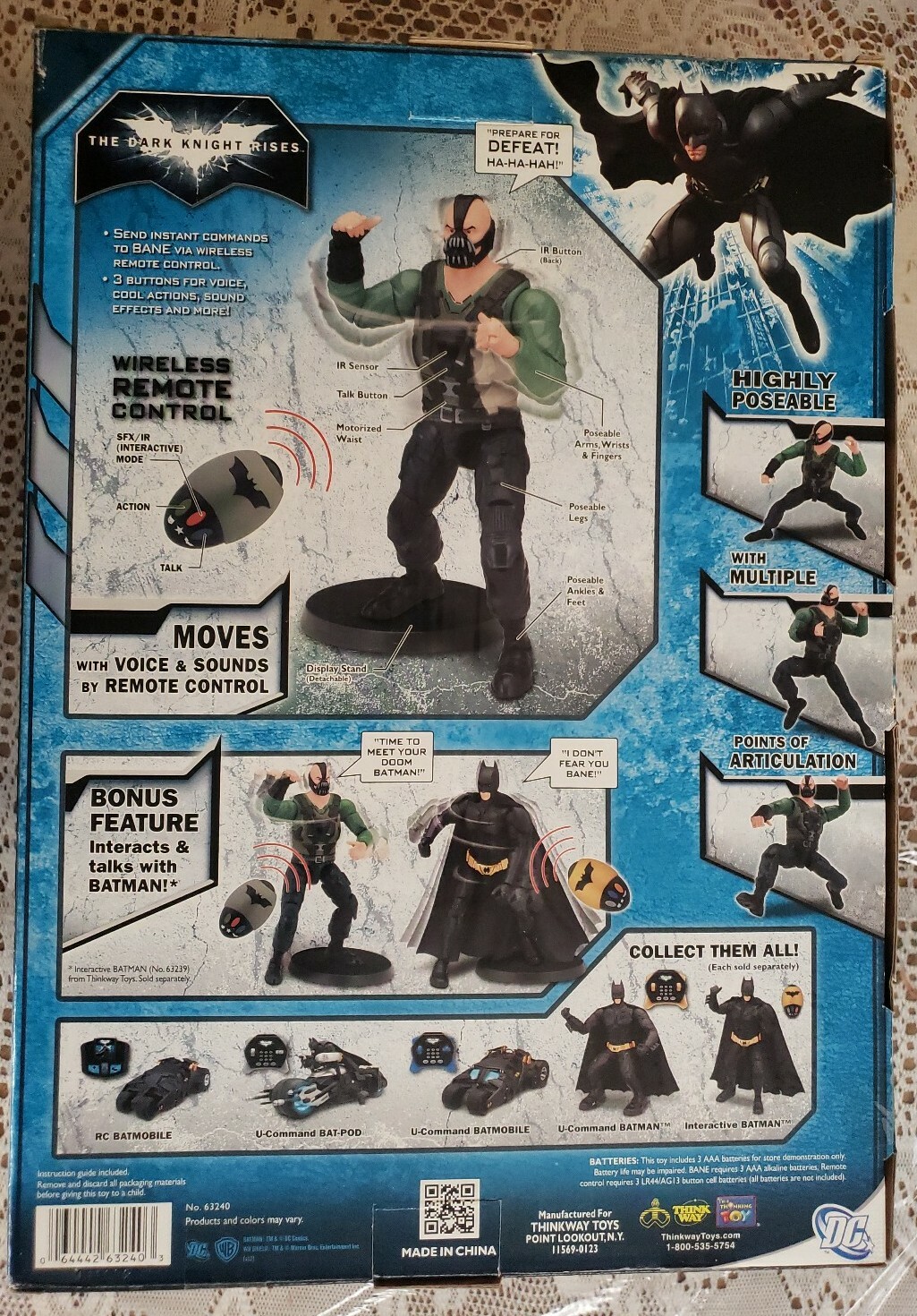 The Dark Knight Rises Batman Interactive Bane Talking Action Figure New ...