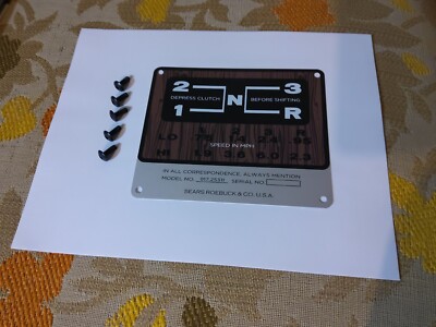 Sears super 12 shift pattern tag with mounting screws | eBay