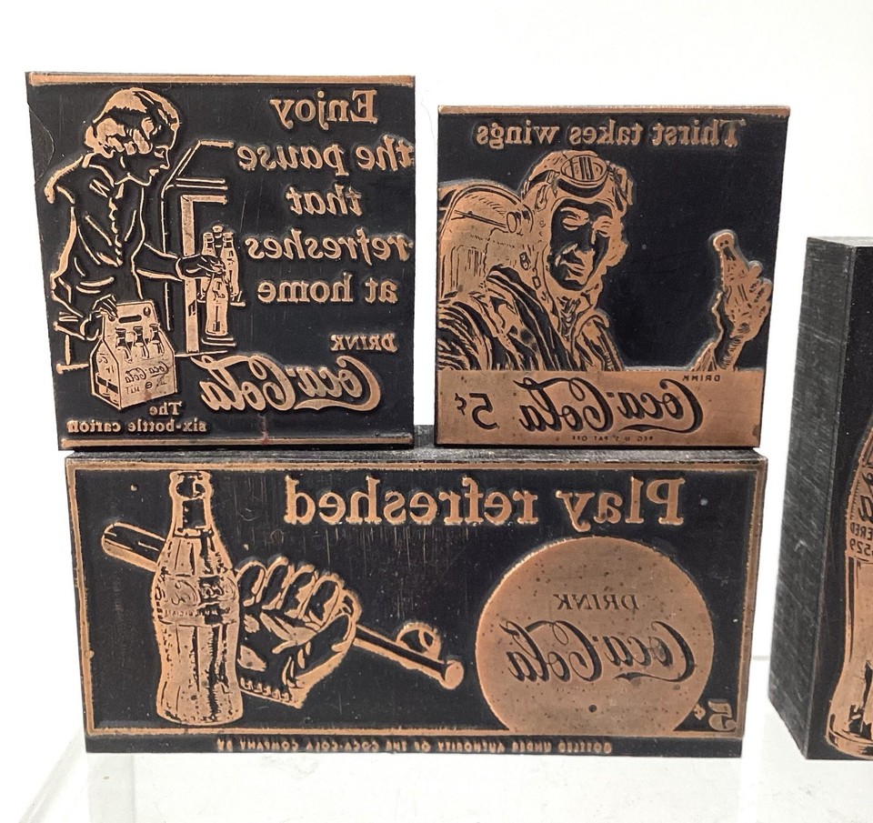 Rare Lot Of 6 Coca-Cola Letterpress Printing Blocks - Wood & Copper | eBay