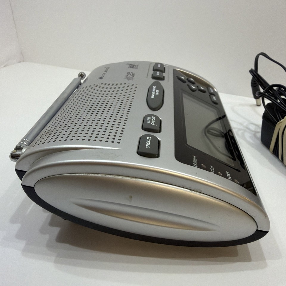 Midland WR-300 AM/FM Alert Weather Radio Alarm Clock NOAA Public HZDS ...