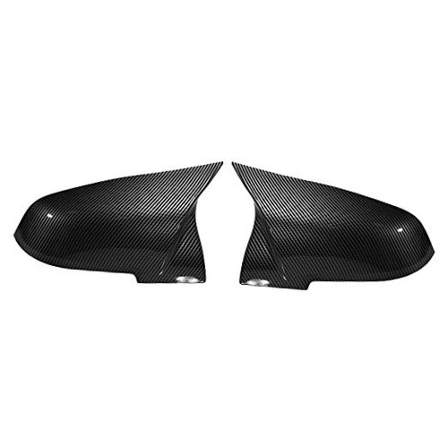 Pair Car Exterior Rear View Mirror Covers Cap Replacement Black Carbon ...
