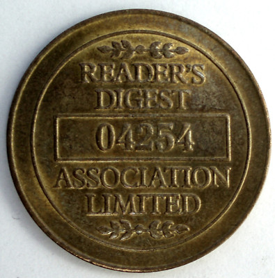 READER'S DIGEST ASSOCIATION LIMITED 04254 Token 30.8mm 9.5g Brass KK7.1 ...