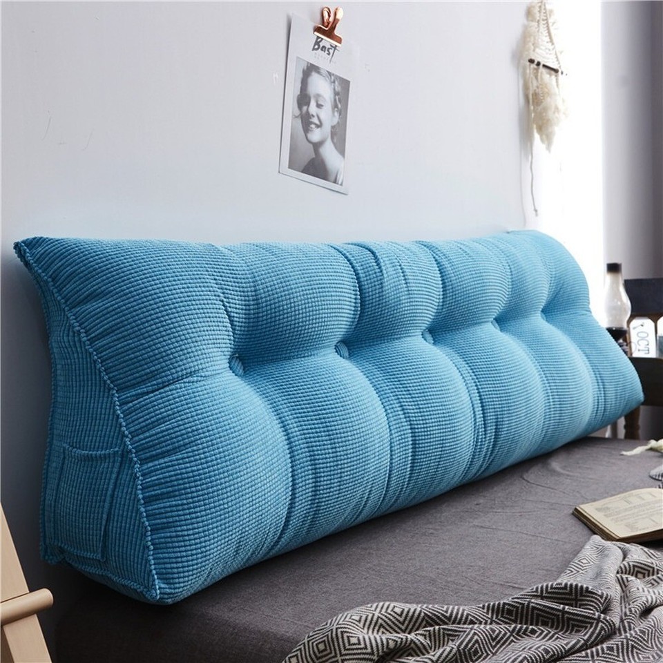 Triangular Wedge Lumbar Pillow Backrest Support Cushion Bolster Soft ...