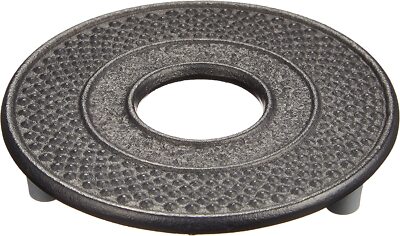 Iwachu Kettle Rest ⌀10cm Round Arare Small Black Nambu Tekki Iron Cast ...