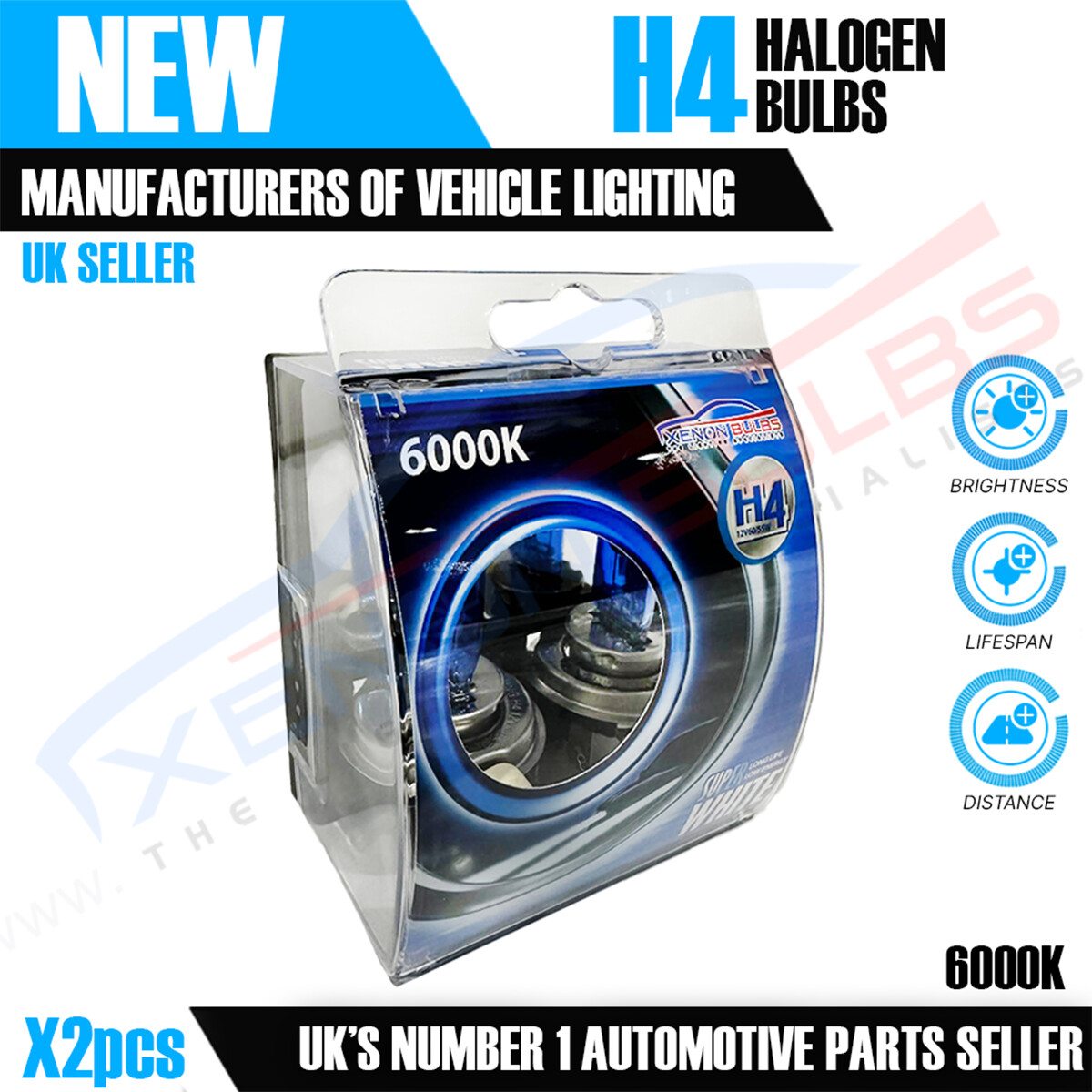 Xenon Flash Vs Led Flash X2 H4 SUPER XENON WHITE HEADLIGHT BULBS 6000K