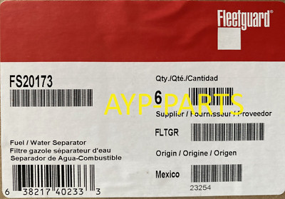 FS20173 (CASE OF 6) FLEETGUARD FUEL FILTER PF46082 a347 | eBay