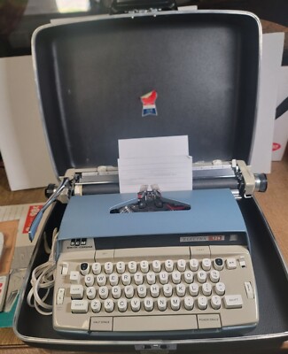 Smith Corona Electra 120 Electric Typewriter Blue/Tan Portable 70s ...