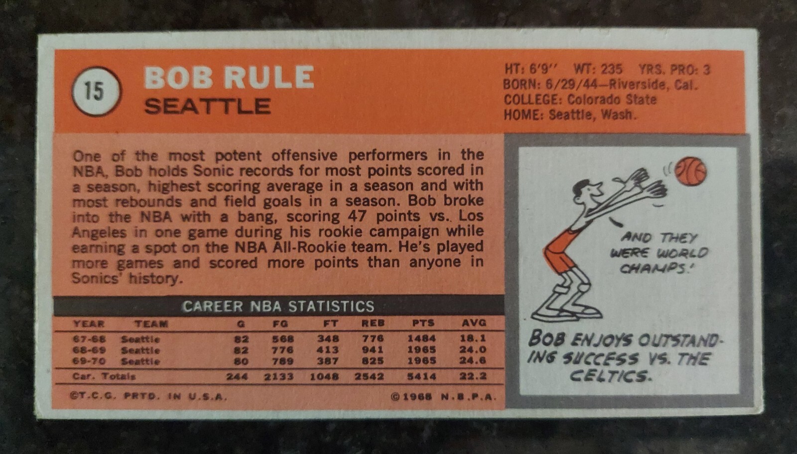 1970-71 Topps - #15 Bob Rule for sale online | eBay