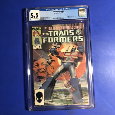 TRANSFORMERS #1 CGC 5.5 1ST PRINT 1ST APPEARANCE AUTOBOTS DECEPTICONS ...