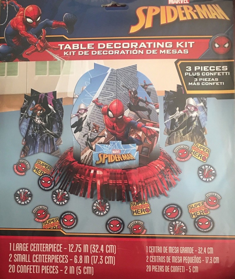 Spider-Man Table Decorating Kit Centerpiece Boys Birthday Party Supply ...
