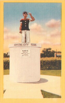 c1940 Popeye Statue in Popeye Park, Crystal City, Texas Postcard | eBay