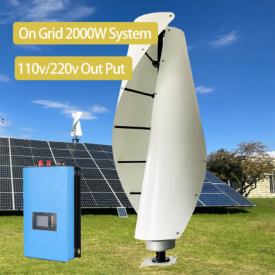 2000W Vertical Wind Turbine Generator 48V-230V 50HZ On Grid Wind ...